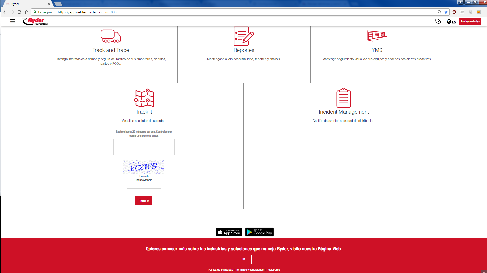 Acceder a fichas de sistemas Ryder.